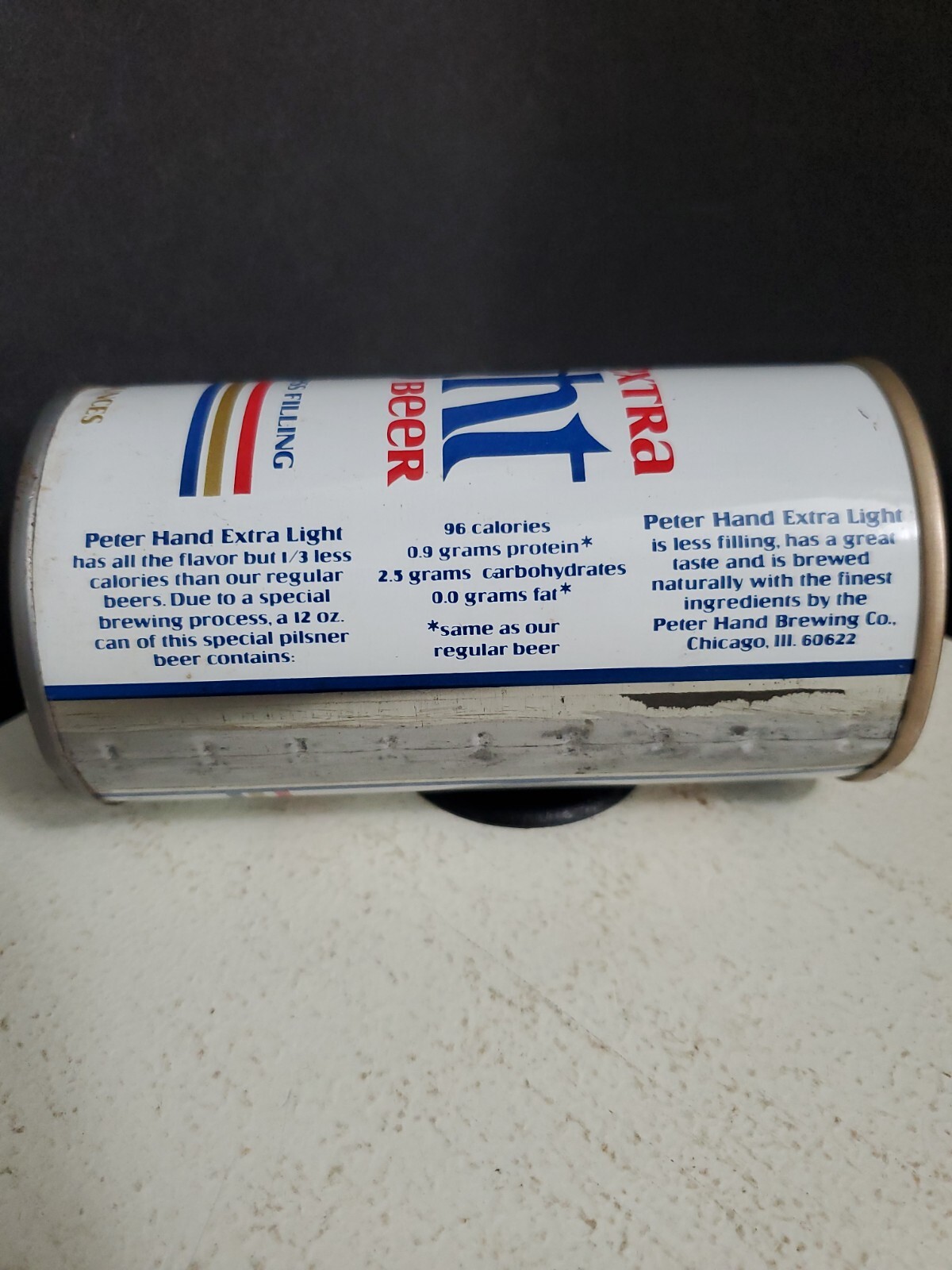 EXTRA LIGHT PILSNER BY PETER HAND BREWING STRAIGHT STEEL PULL TAB OLD ...