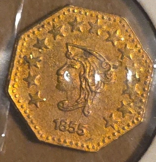 1855 California Gold 1/2 Denomination Octagonal Coin 13 Stars | eBay