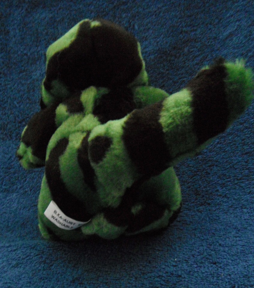*2416* Green & black Crocodile - Elka Australia - plush - 15cm - so ...