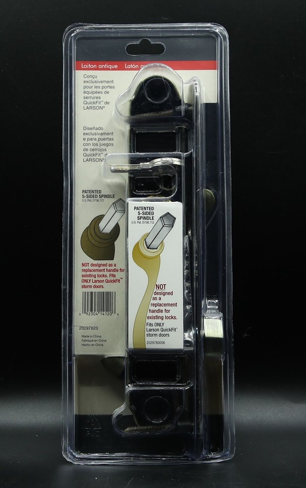 LARSON QuickFit Lockable Storm Door Handleset 20297820, Antique Brass ...