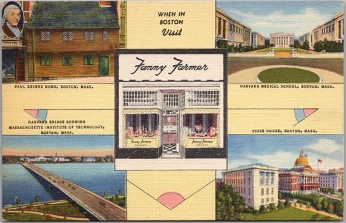 1945 BOSTON, Massachusetts Advertising Postcard FANNY FARMER CANDIES ...
