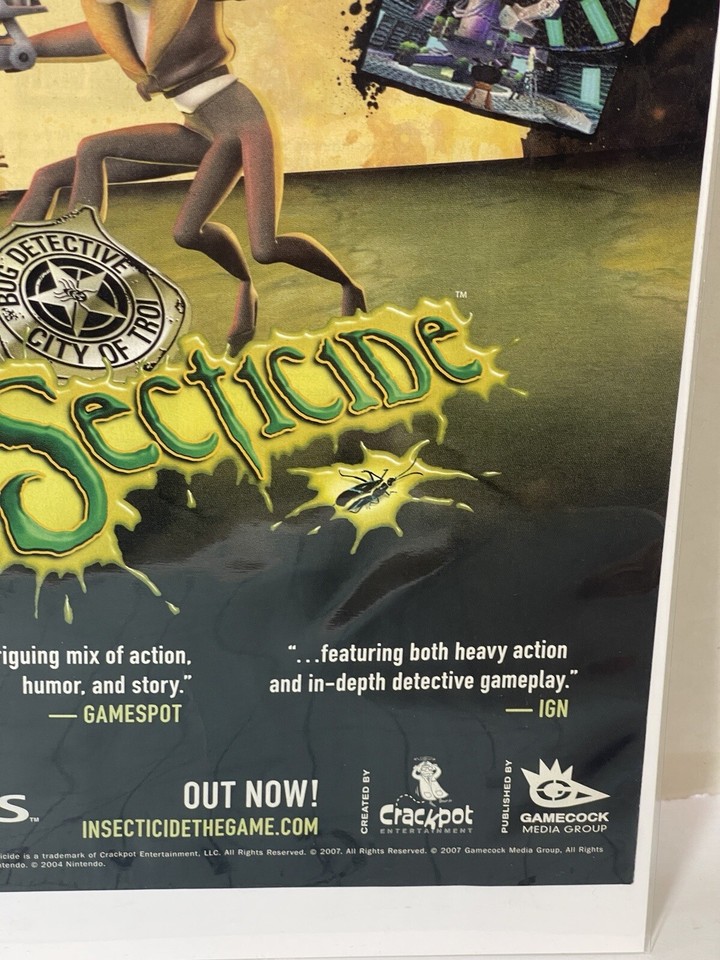 2008 Insecticide Video Game Vintage Print Ad Gamecock Nintendo Ds | eBay