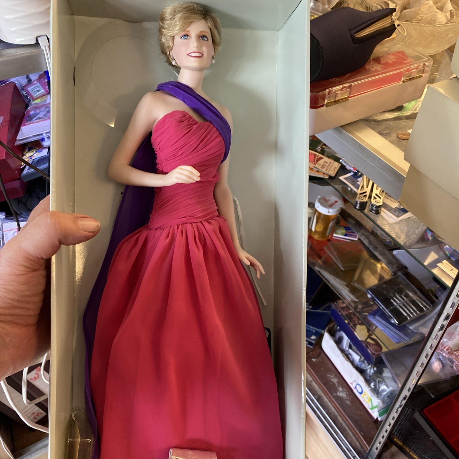 Franklin Mint Princess Diana Porcelain Doll in Red Dress | eBay