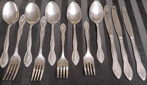 Custom Craft Stainless Steel Flatware 12 Pieces Spoons +Taiwan Monogram ...