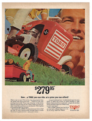 Toro Lawn Tractor Print Ad Vintage Advertisement Lawn Mower Household ...