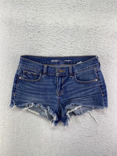 Old Navy Womens Size 0 Dark Wash Boyfriend Cutoff Denim Jean Shorts | eBay
