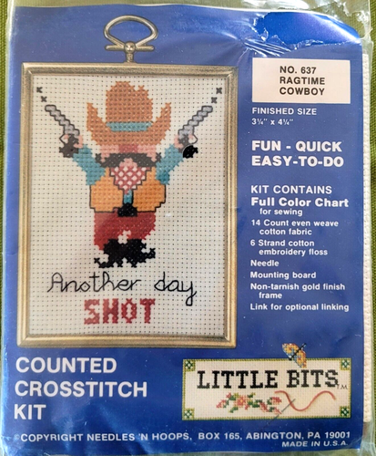 Little Bits Counted Cross Stitch Kit 637 Rag Time Cowboy Another Day ...