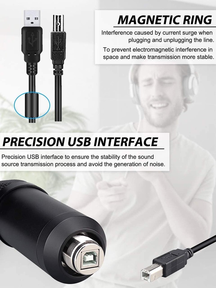 Professional USB Microphone, Professional Podcast Microphone 192KHZ ...