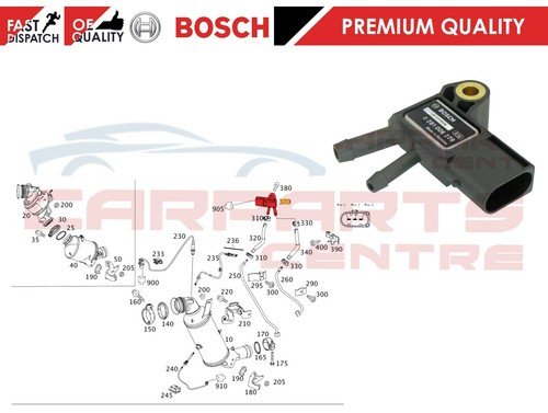FOR VARIOUS MERCEDES BENZ DPF EXHAUST PRESSURE SENSOR GENUINE BOSCH ...