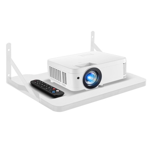 White Small Mini Projector Shelf/Projector Wall Mount Floating Shelf ...