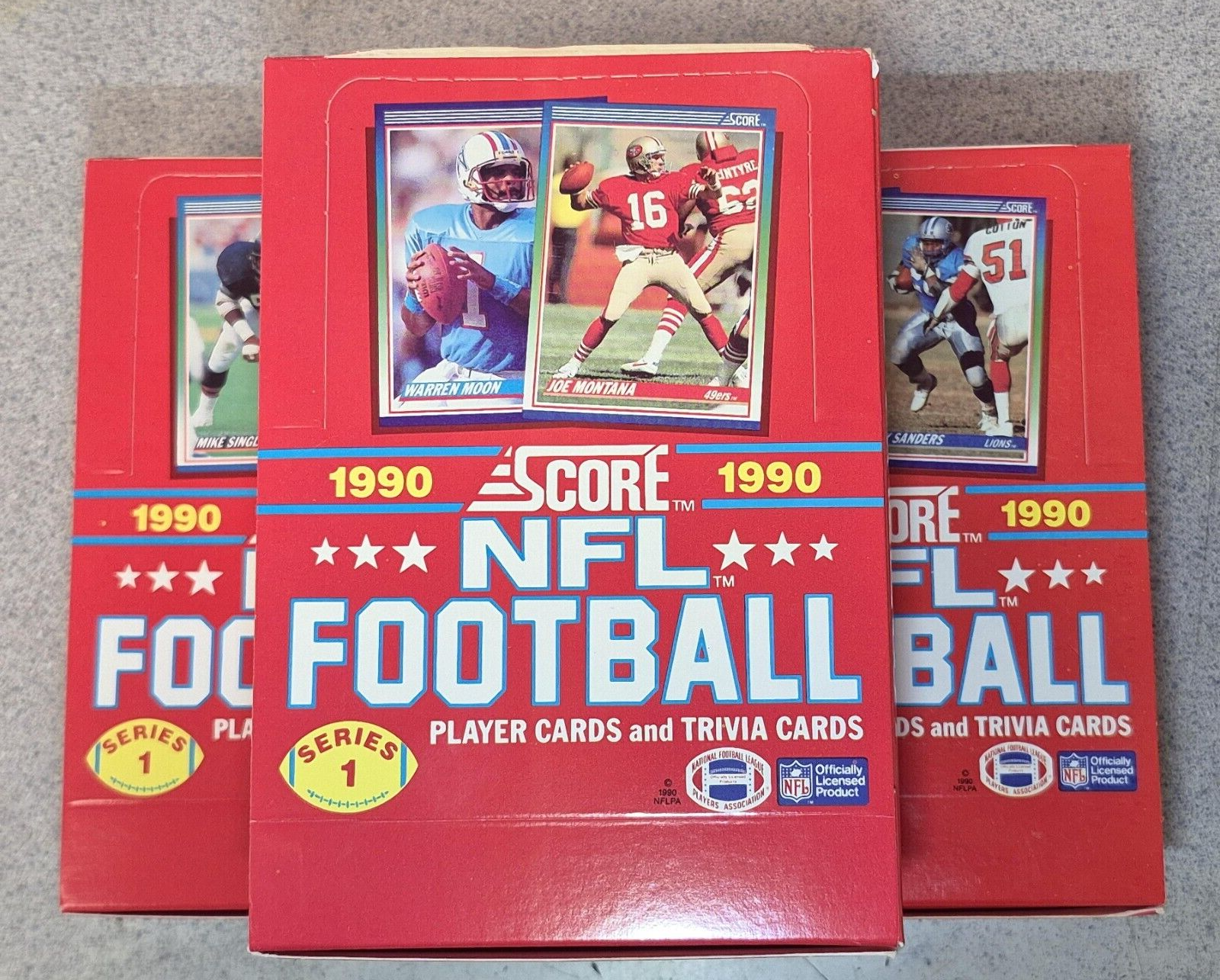 (3) A TOTAL OF THREE FACTORY BOXES OF 1990 SCORE FOOTBALL WAX BOX MINT ...