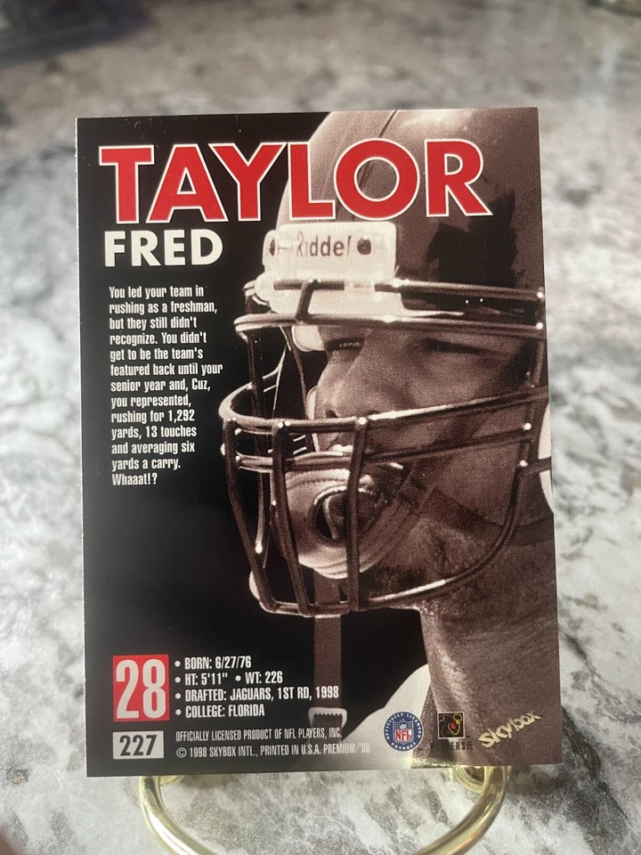 1998 Skybox Premium FRED TAYLOR Rookie Jacksonville Jaguars RC Florida ...