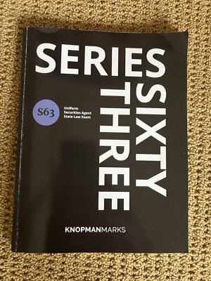 Series 63 License Exam Manual 1st Ed Uniform Securities Agent State Law ...