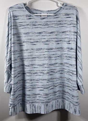 Weekends By Chico’s Blue White Long Sleeve Striped Top Women’s XL (3 ...