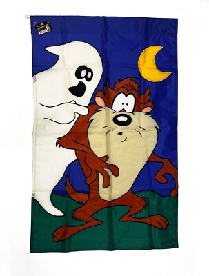 VTG TAZ Halloween 1996 Hanging Yard Flag Tasmanian Devil 28x43 UNUSED ...