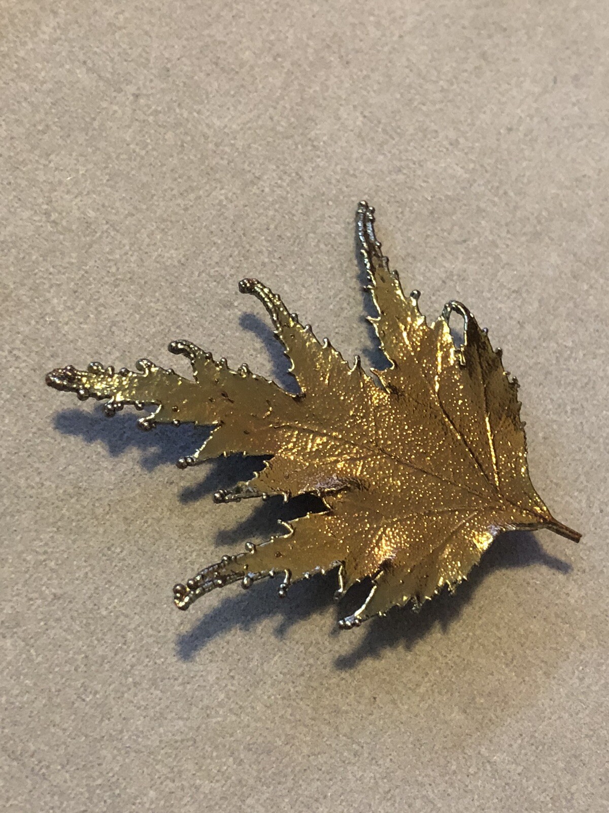 Vintage Brooch Fall Gold Leaf Tricolors Elegant Fine … - Gem