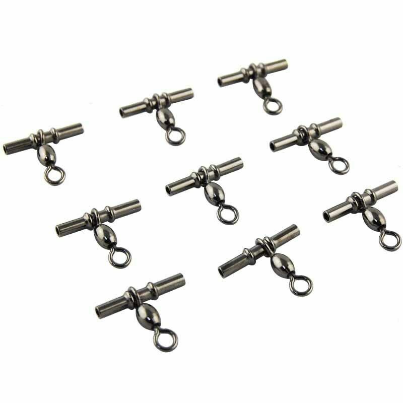 50/100pcs 1.4-3.0mm 3 Way Cross-line Fishing Sleeve Crane Swivel Crimp ...