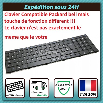 Keyboard Genuine for Packard Bell EasyNote LM MS2290 MS2291 French ...