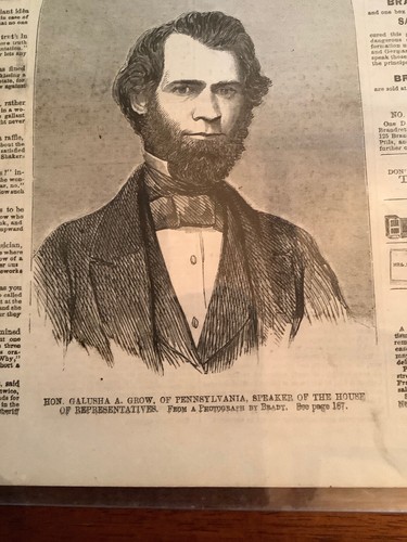 Antique 1861 Civil War Newspaper Page Ohio Volunteers Speaker Galusha A ...