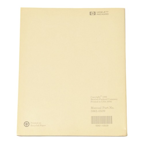 HP PCL 5 Printer Language Technical Reference Manual 5961-0509 | eBay