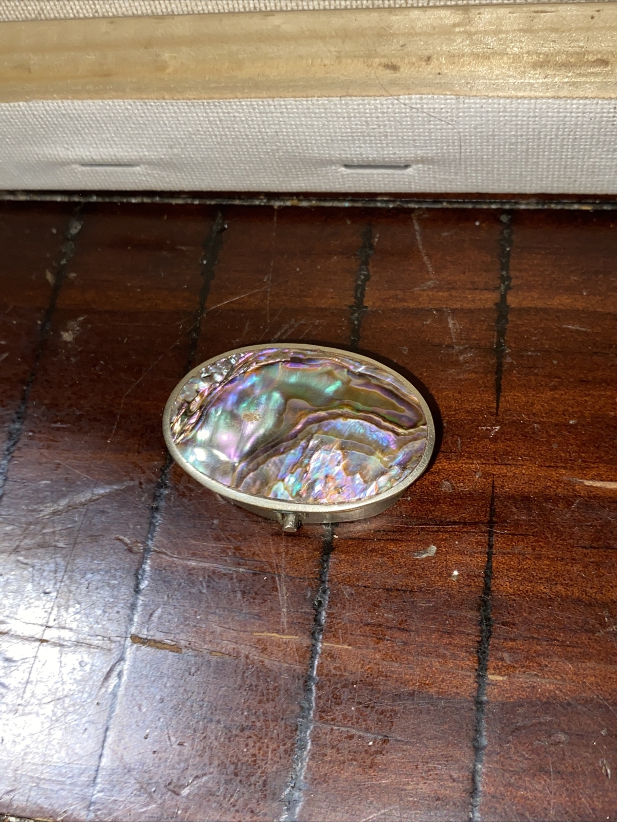 Abalone Shell Mother of Pearl Hinged Trinket Box Alpaca Silver Hecho en ...