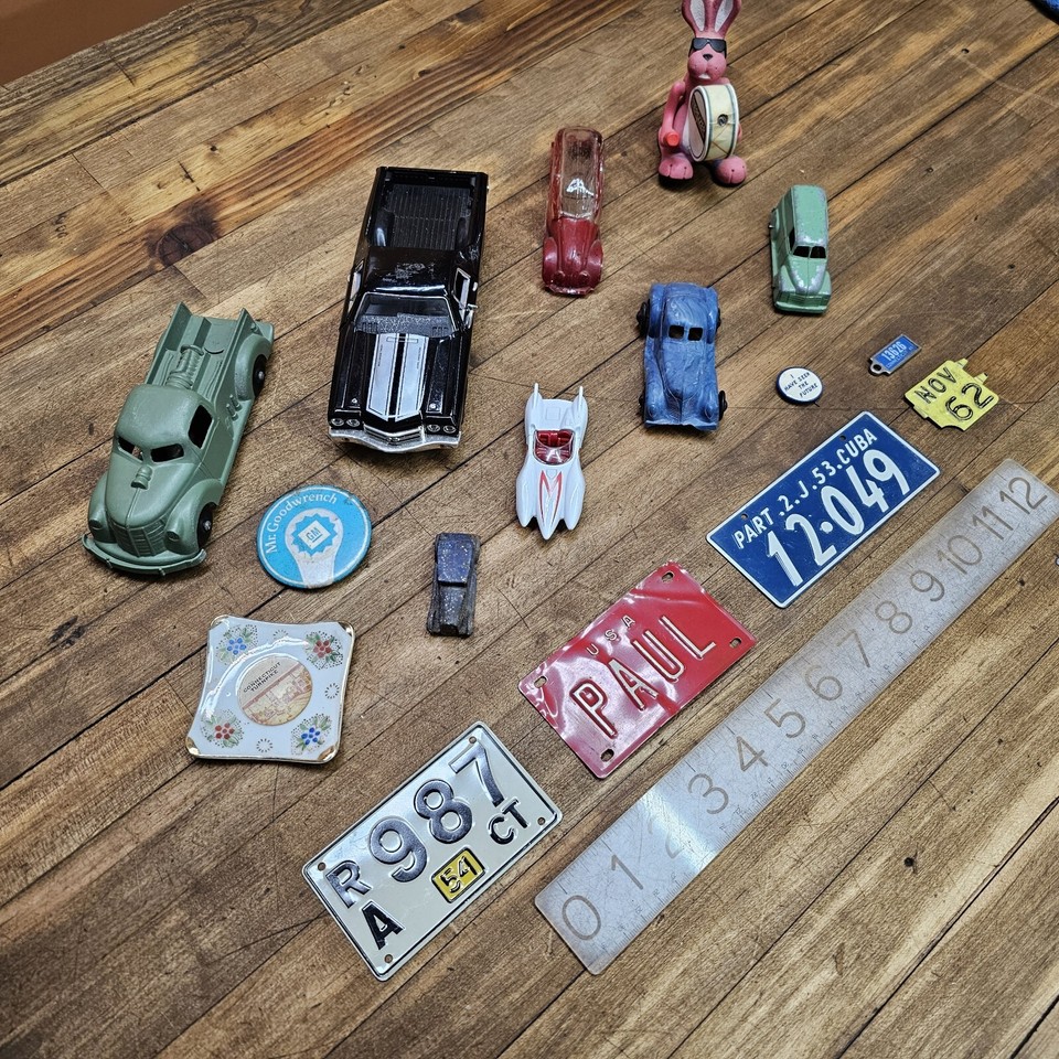 Vintage Cars 1950s-70s Plastic Model Cars Parts & METAL Plates MIXED ...