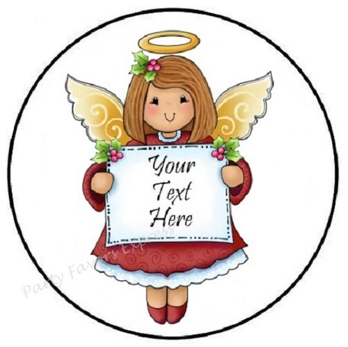 PERSONALIZED CUSTOM ANGEL CHRISTMAS SEALS LABELS STICKERS BIRTHDAY ...