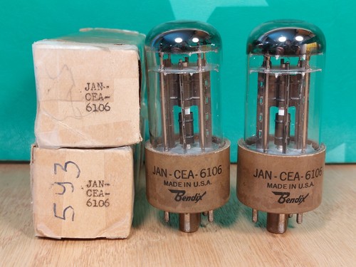 Pair of Bendix JAN CEA 6106 NOS NIB 1953 Vacuum Tubes | eBay