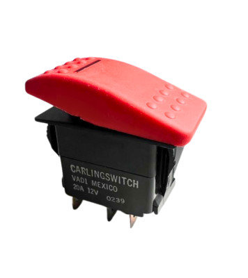 Carling DPST Contura lll VAD1 Red Illuminated 5 PIN, 20A, 12V Rocker ...