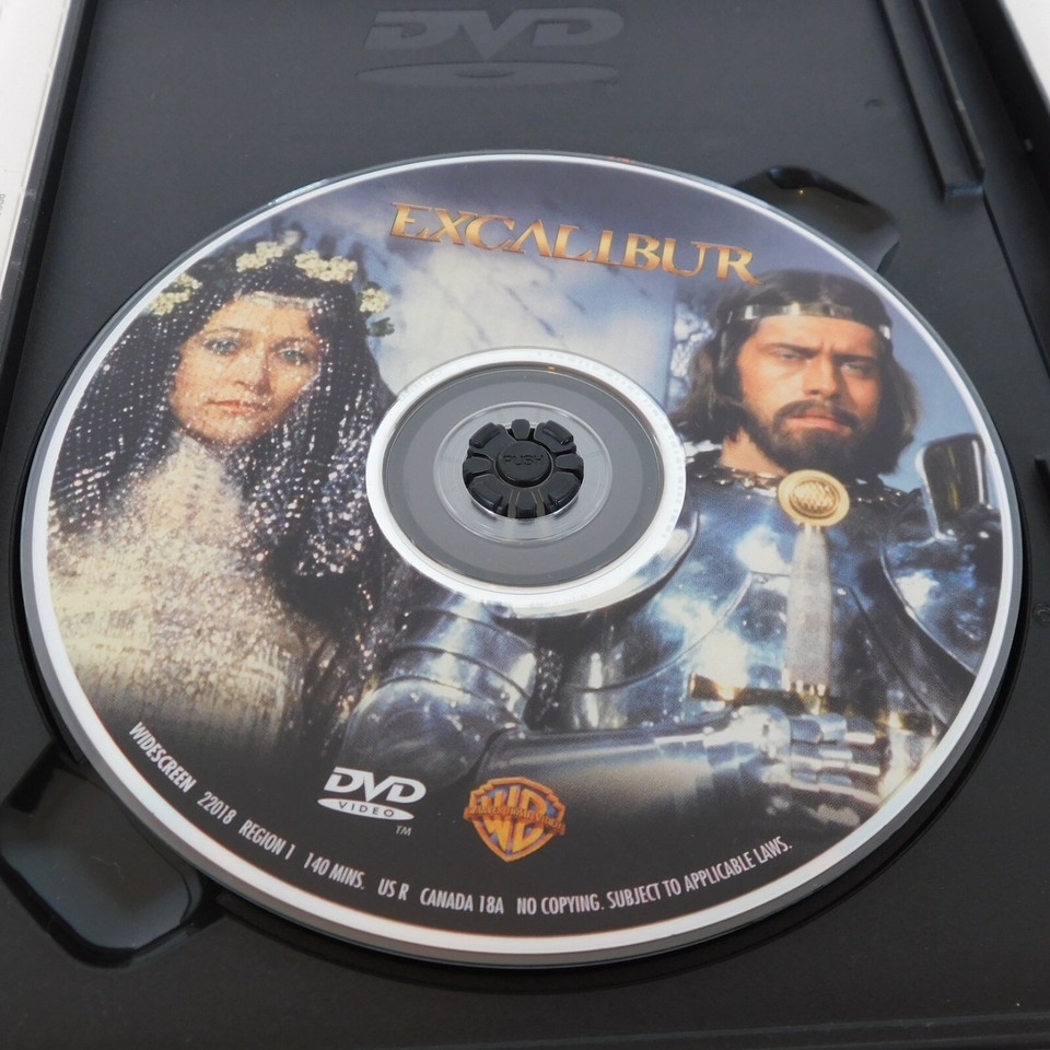 Excalibur 1981 DVD 1999 King Arthur Helen Mirren Patrick Stewart Liam ...