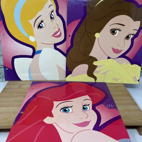 Lot Of 3 Disney Princess 3 Hole 2 Pocket Portfolio Folder Cinderella ...