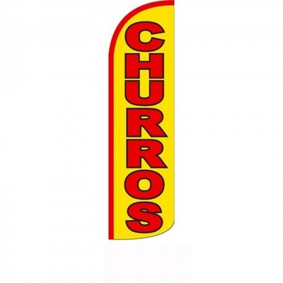 CHURROS Banner Flag and Pole Windless Feather 2.5 wide Swooper | eBay