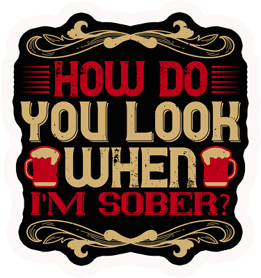 2 x How Do You Look When Im Sober - Novelty Car Bumper Funny Sticker ...