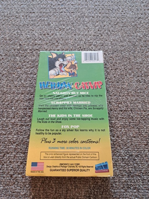 Herman & Catnip VHS 1998 Kids Cartoons Cat Mouse Color RARE Vintage No ...