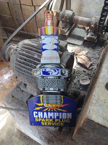 Porcelain Champion Spark plug Enamel Sign Size 18" x 8" Inches | eBay