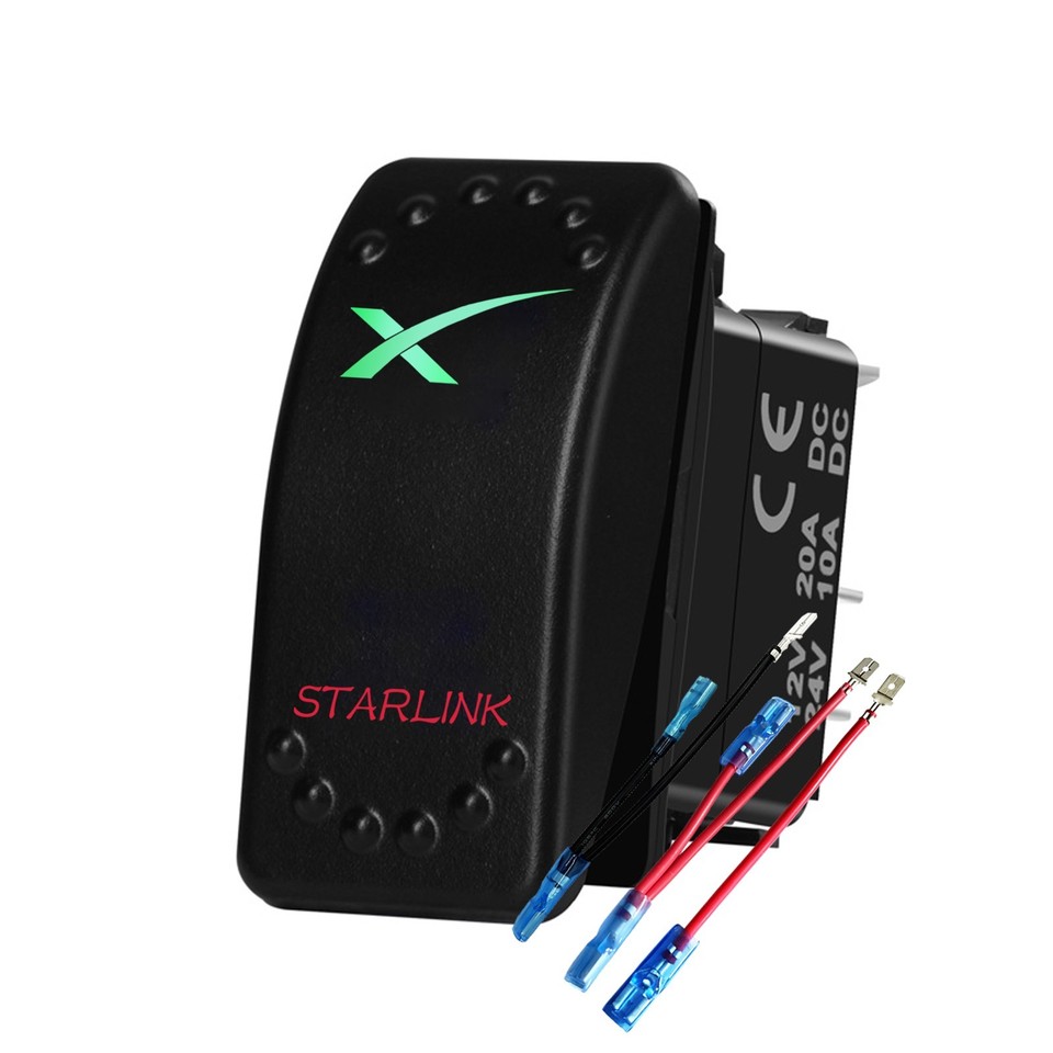 12V Starlink GPS Rocker Switch SPST Waterproof Marine Toggle Switch LED ...