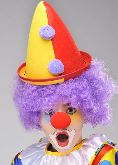1 Child Unisex Clown Felt Hat Size Assorted Colours Accessory for ...