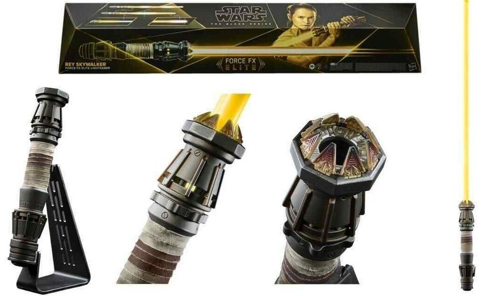 Star Wars La Série Noire Rey Skywalker Force FX Yellow Lightsaber ...
