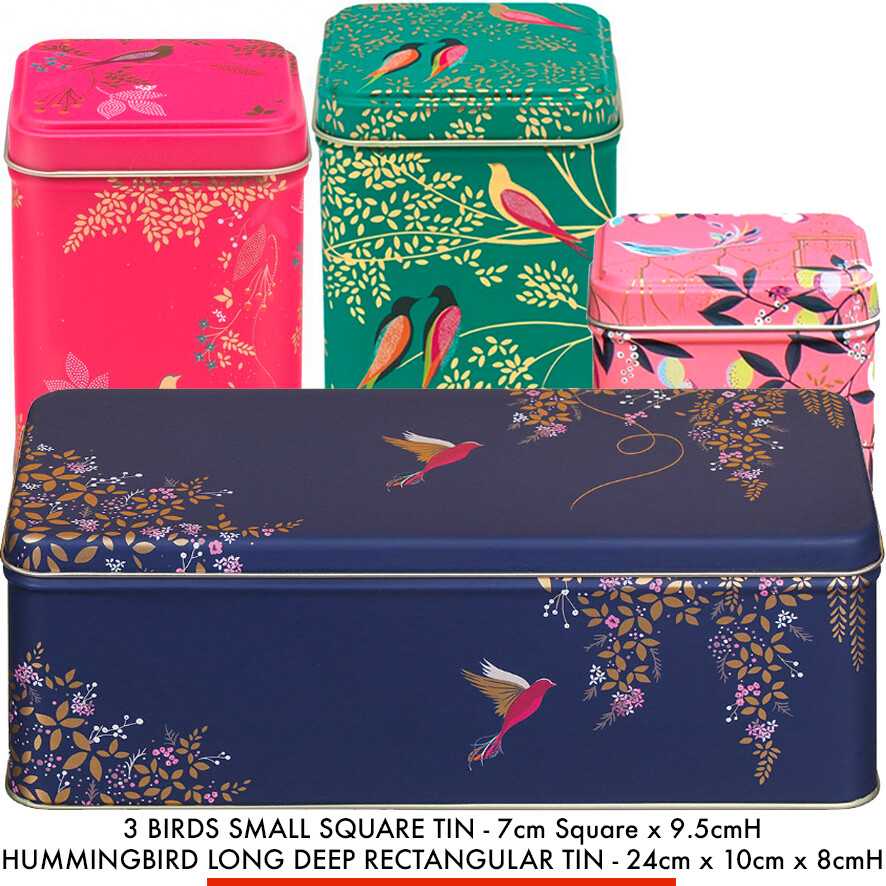SARA MILLER METAL TIN BOX Accessory Home Keepsake Pill Storage Sweet ...