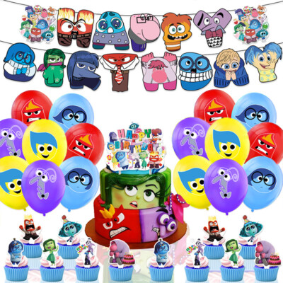 30Pcs Inside Out Theme Backdrop Birthday Party Decorations Supplies Set ...