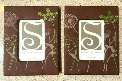 Lot of 2 Picture Frames 4" x 6" Picture 7" x 9" Frame Floral ...