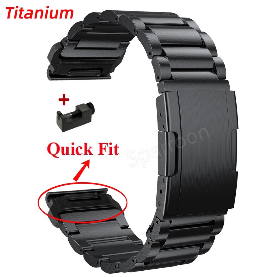 Titanium Metal Wrist Band Strap For Garmin Fenix 7X 7 6 6X Pro 5 5X 3HR ...