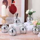 Disco Ball Vase for Flowers 4 Inch Small Glass Planter Silver Mirror ...