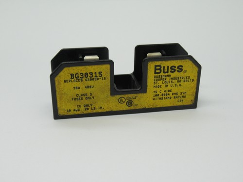 Bussmann BG3031S Fuse Block 30A 480V Class G Fuses Only USED | eBay