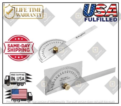 Stainless Steel Protractor 0-180 degrees Machine Tools- USA FULFILLED ...
