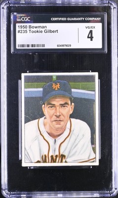 1950 Bowman #235 Rookie Gilbert New York Giant CGC 4 VG/EX | eBay