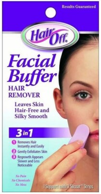 Hair Off Facial Buffer All-Natural Pain & Chemical Free Hair Removal 3 ...