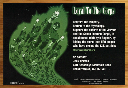 1997 Green Lantern Corps Hal Jordan Petition Print Ad/Poster DC Comics ...