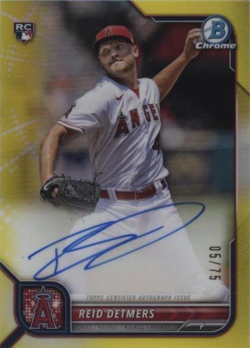2022 Bowman - Chrome Rookie Autographs Reid Detmers #CRA-RD Yellow ...