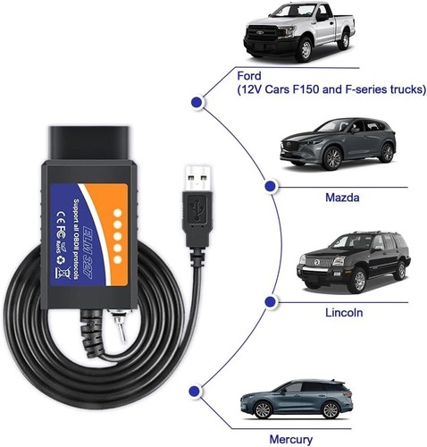 For Ford FORScan OBD2 Code Reader ELM327 V1.5 USB Modified Scanner HS ...